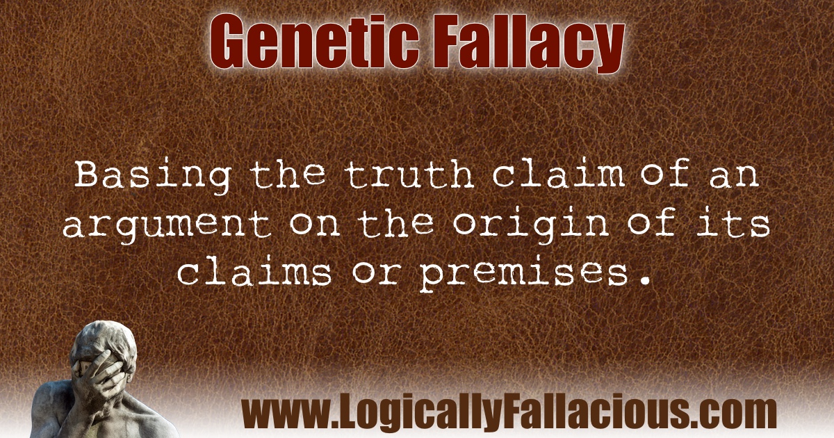 Understanding Genetic Fallacy With Examples In A Really Thread by @ReadKaczynski: this is ...